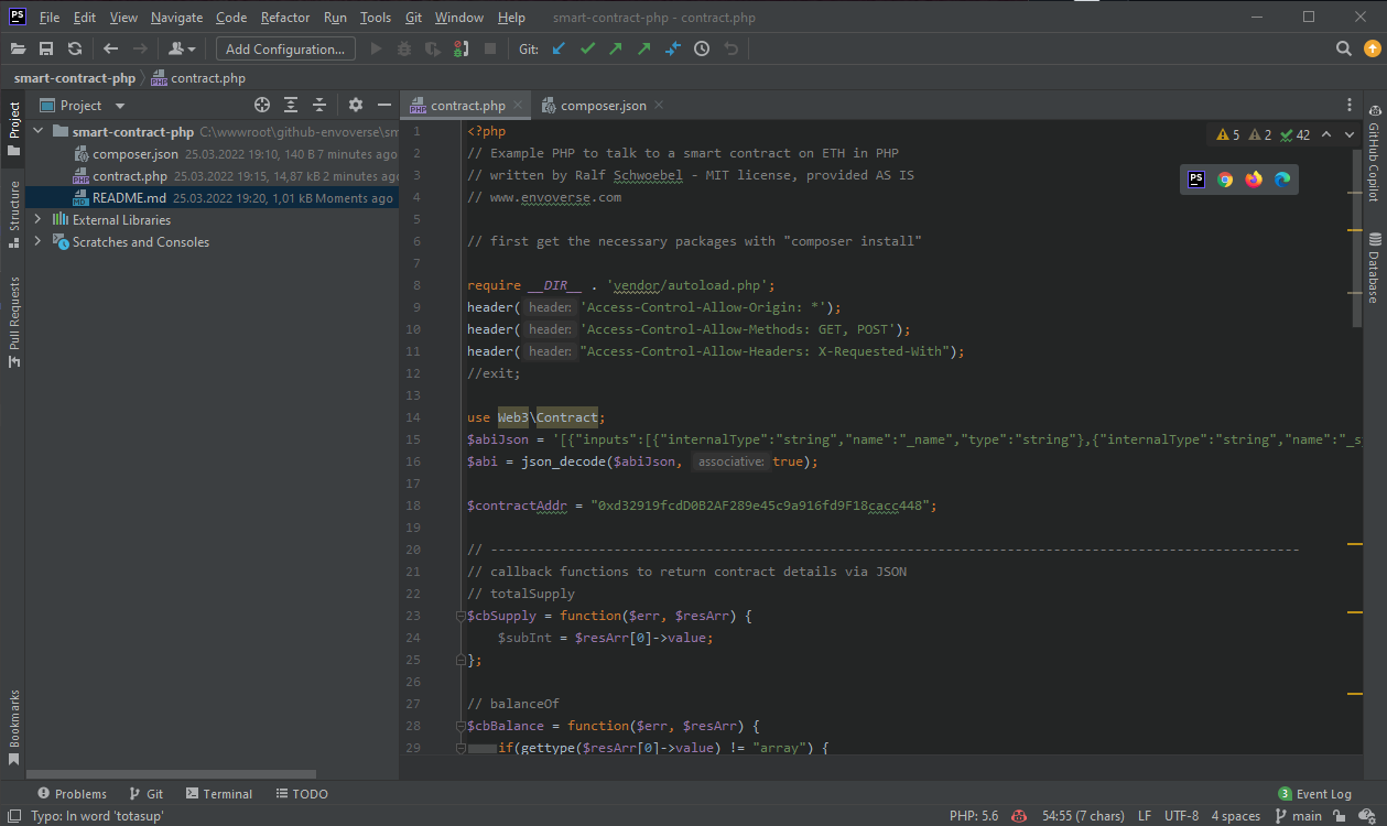 GitHub - envoverse/smart-contract-php