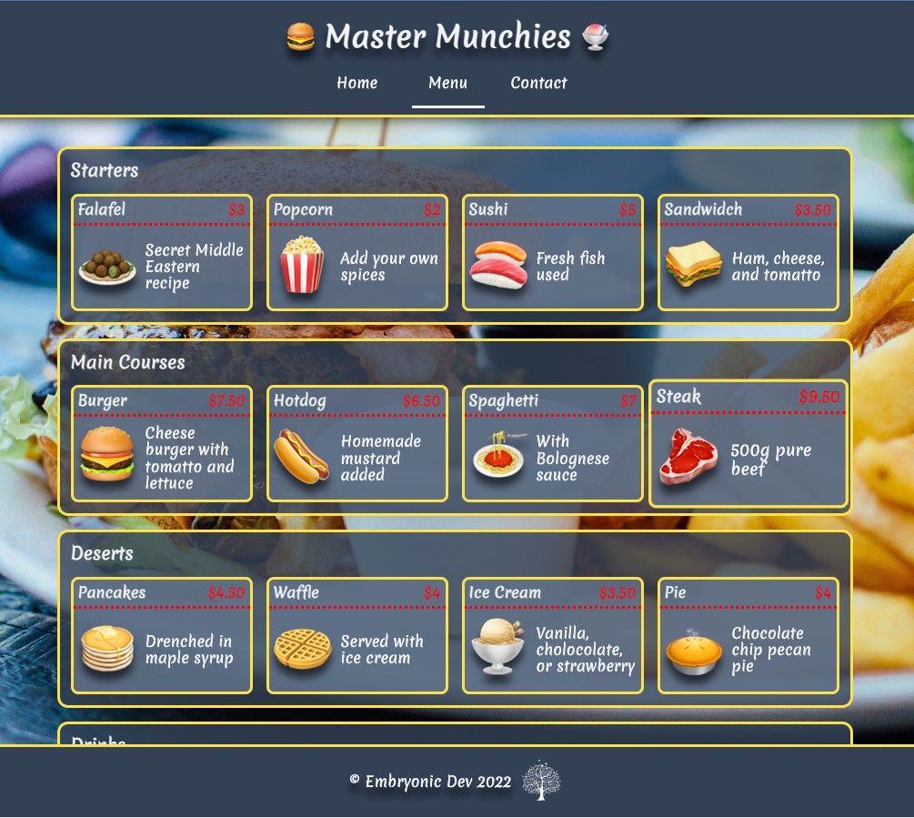 GitHub - EmbryonicDev/restaurant-page