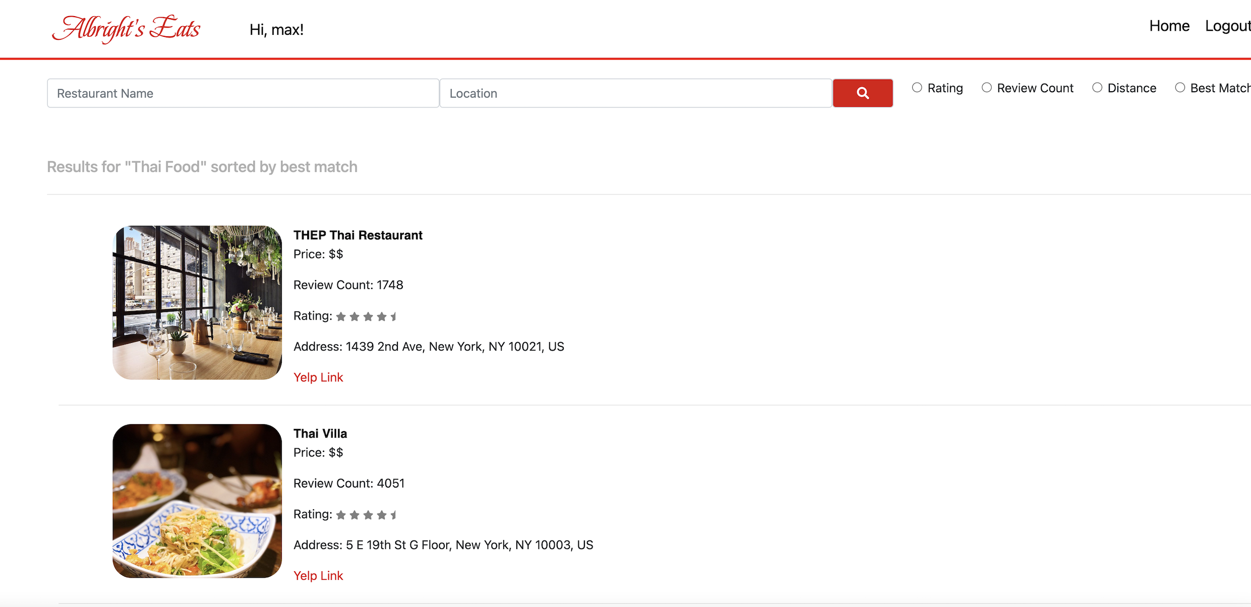 GitHub - maxalbright/Albright-sEats: Utilizes Yelp API to provide a search engine for nearby ...
