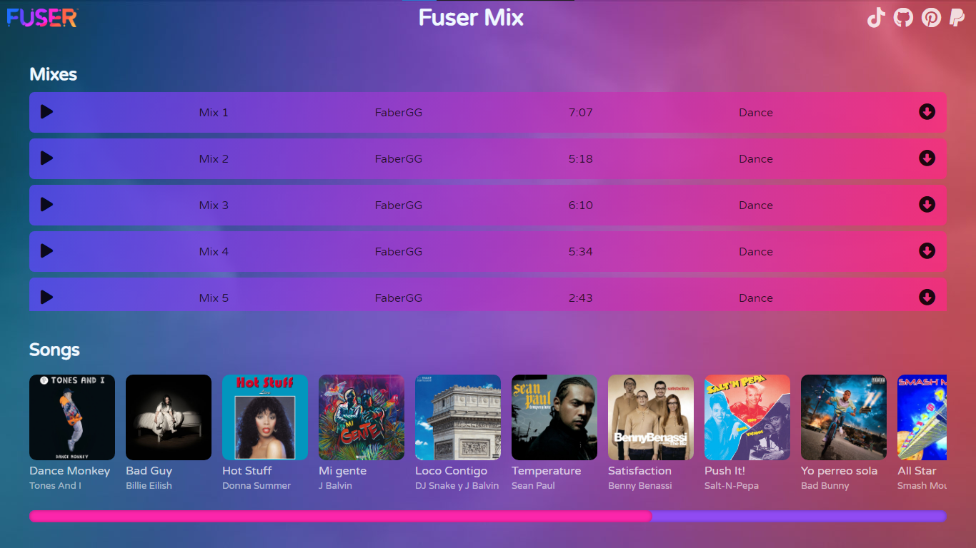 GitHub - FaberGG/Fuser-Mixes-Web: It is a web page that allows you to ...