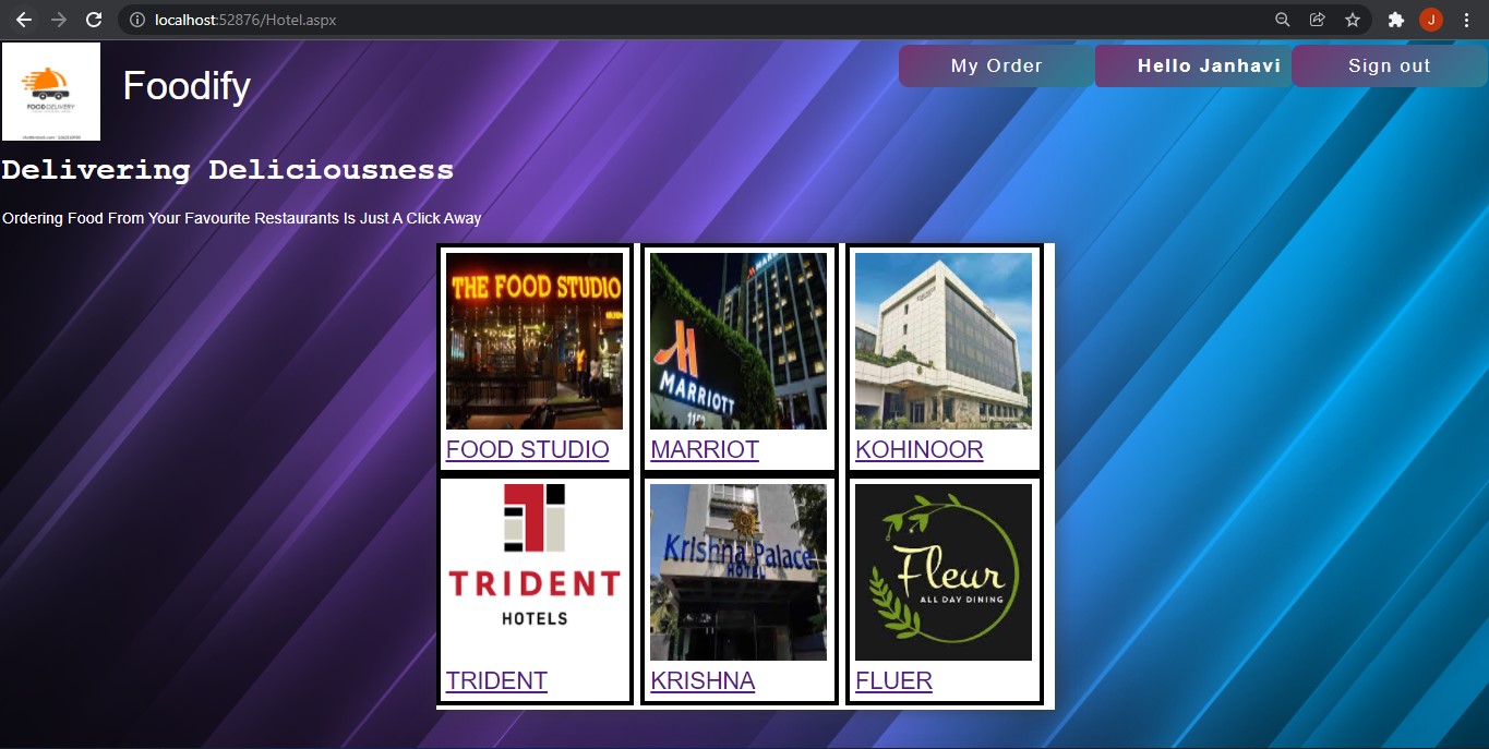 GitHub - janhavi183/Foodify: Online food ordering system in asp.net ...