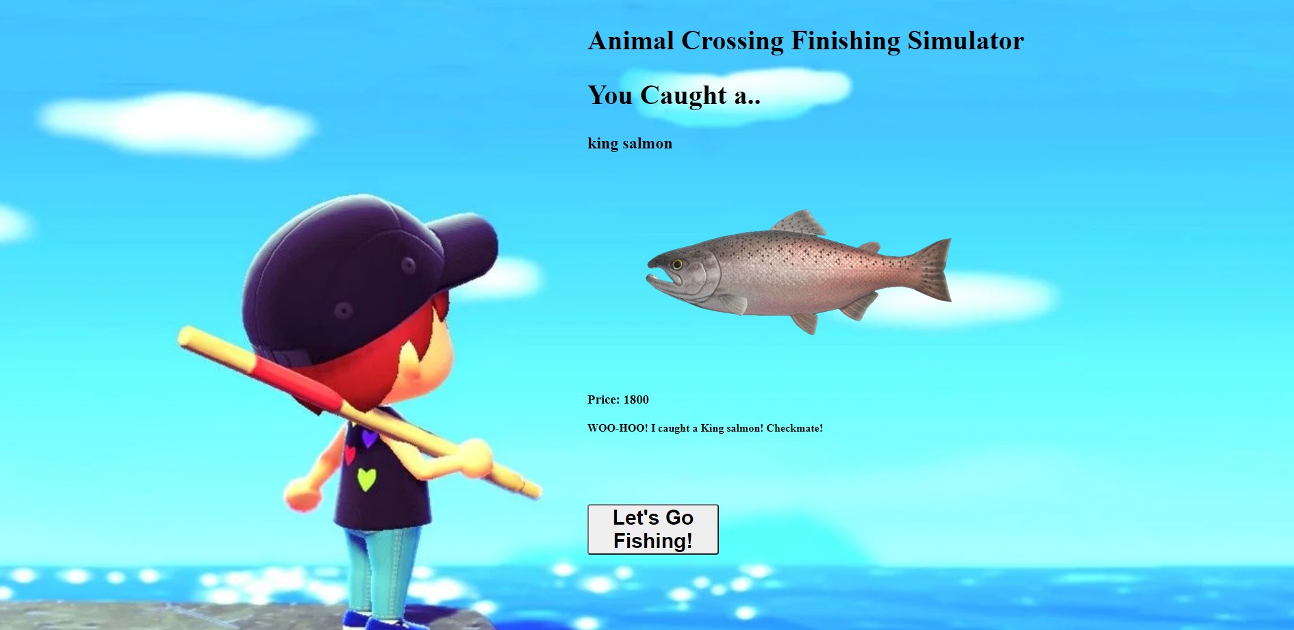 GitHub - HondaChan14/Animal-Crossing-Fishing-Simulator: Let's go fishing! What will you catch today?