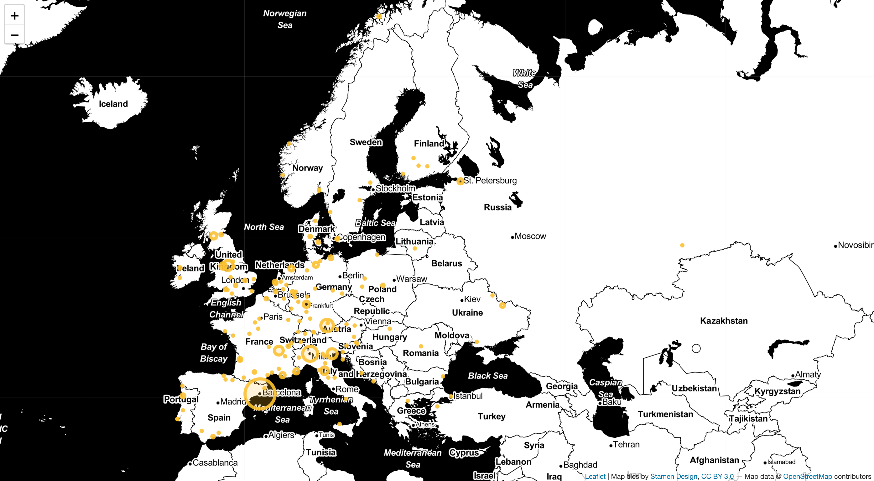 GitHub - ikashnitsky/five-non-capitals: Which 5 non-capital cities in Europe\nfirst come to your ...
