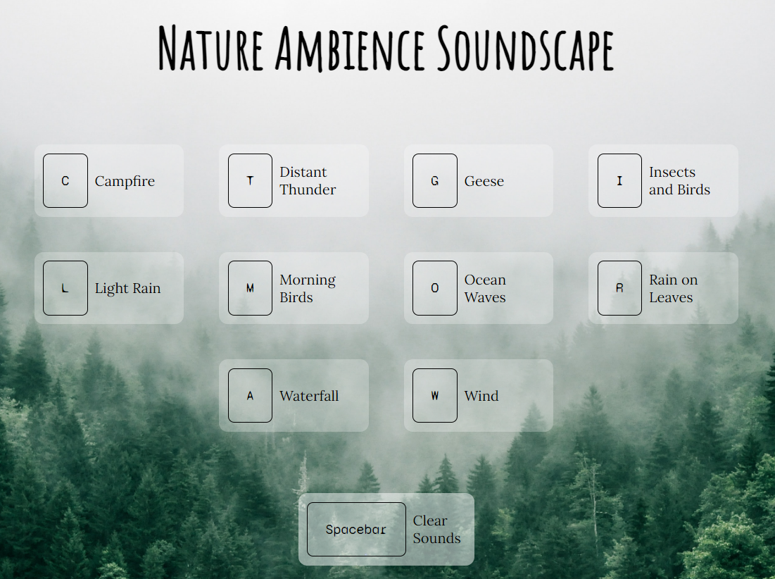 GitHub - annapearsall/Nature-Sound-Board: Soundboard with nature sounds ...