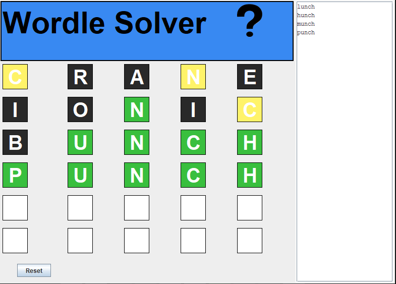GitHub - bweber0604/WordleSolverUI: A program that utilizes process of ...
