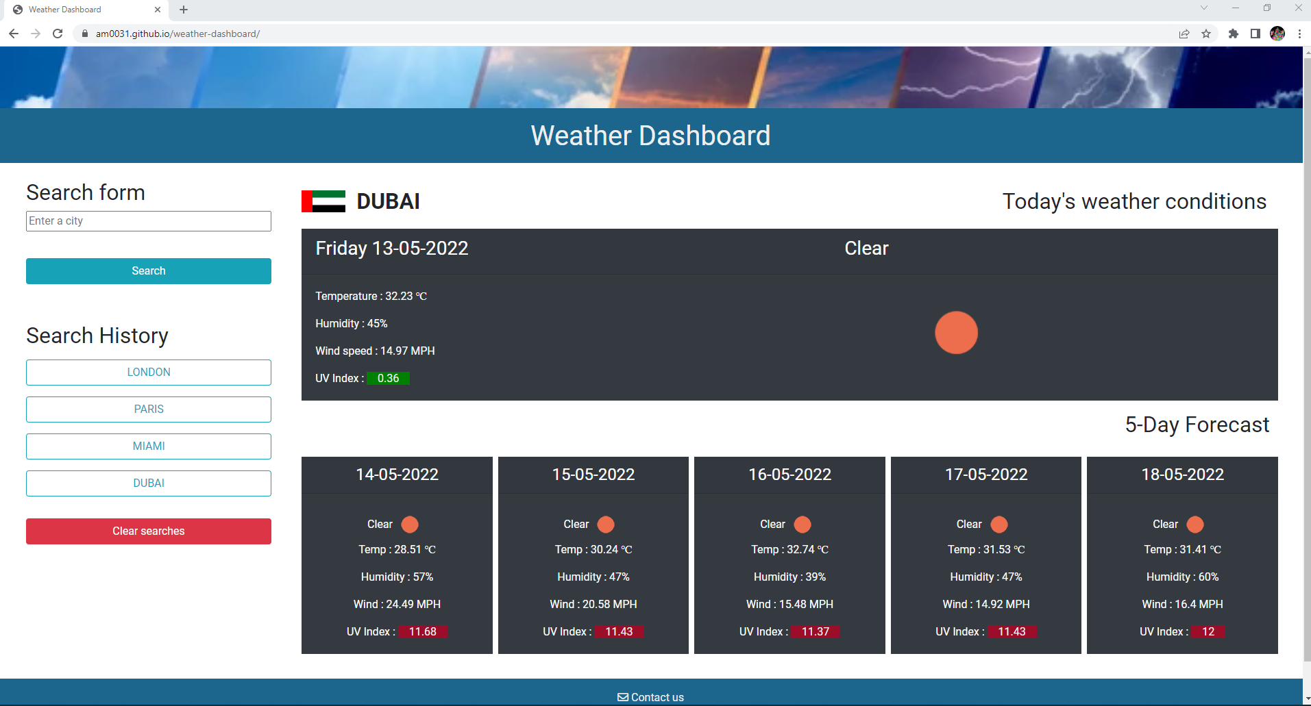 GitHub - Am0031/weather-dashboard: weather dashboard with option to ...