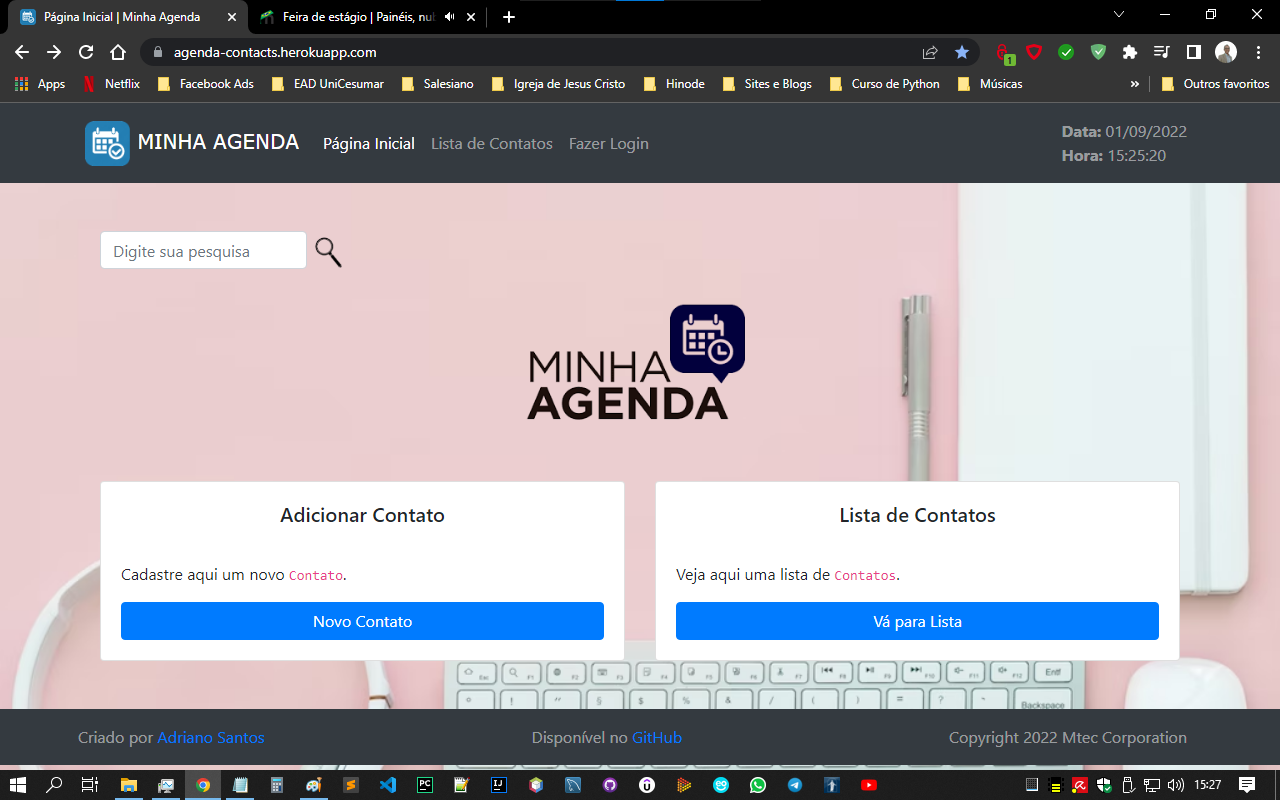 GitHub - Adriano1976/projeto_agenda: Nesse projeto foi usado o ...