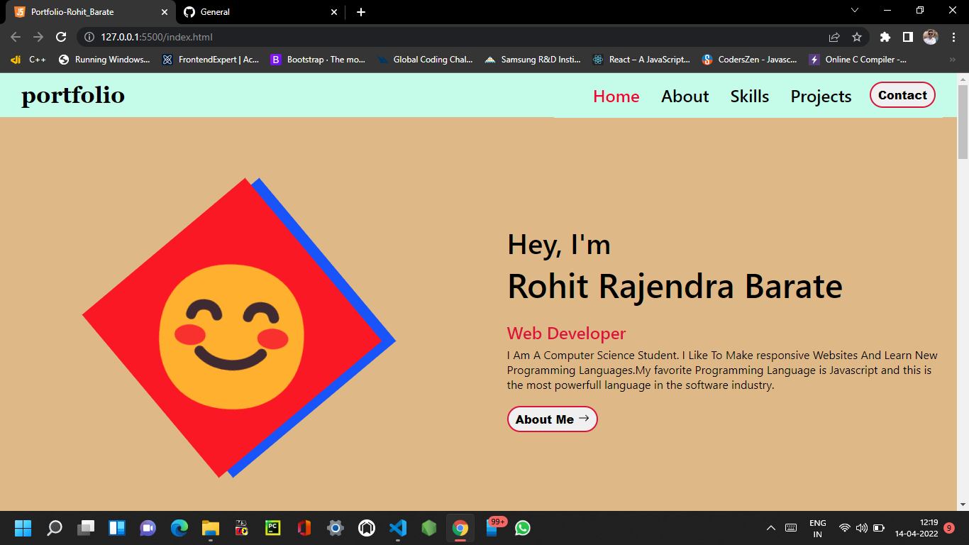 GitHub - Rohitbarate/portfoliowebsite-react