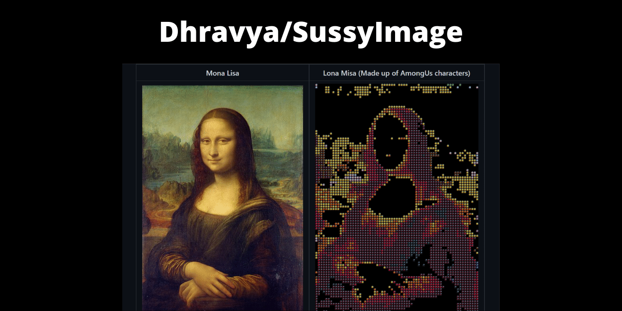 GitHub - Dhravya/SussyImage: Converts an image into funny, smaller amongus characters