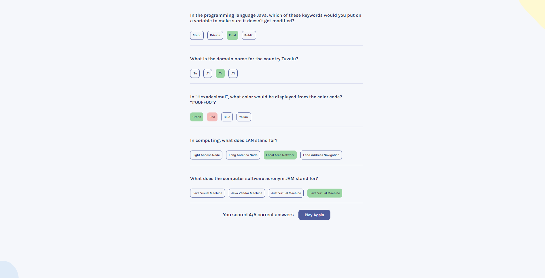 Github Lucasrn9quiz A Technology Quiz Made With Reactjs And Scss