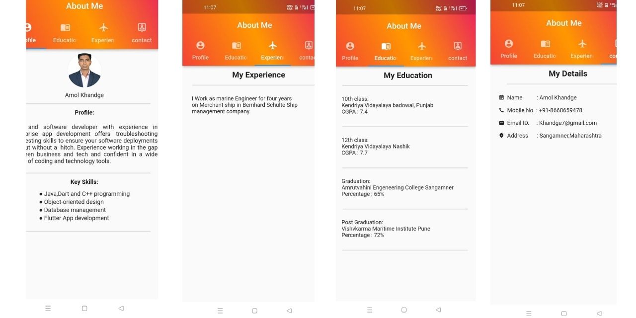 GitHub - Amolkhandge/My-Profile-APP: This app contains profile details ...