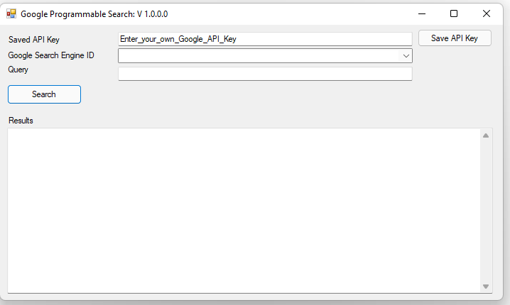GitHub - BobKardell/Google-Programmable-Search-: A windows form to ...