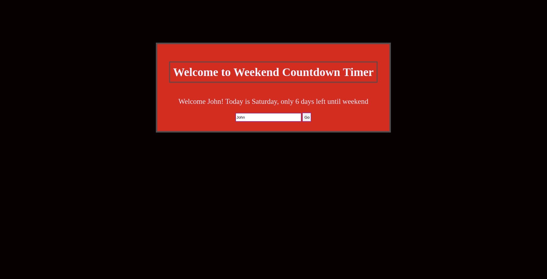 Github Lumicode17a Weekend Countdown Timer A Solution To An