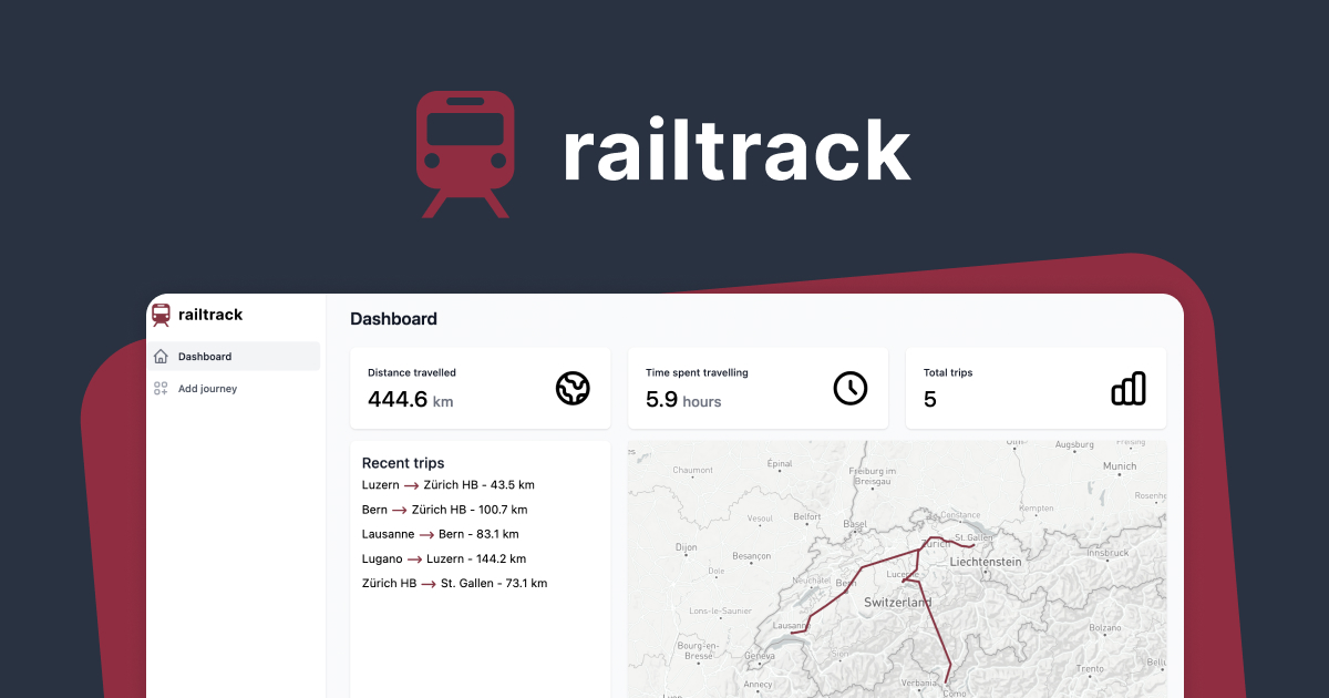 Github Noahflk Railtrack Next Js And Supabase App To Track Your