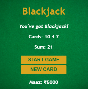 GitHub - QAZIMAAZARSHAD/Blackjack-Game: A fun card game created using JavaScript