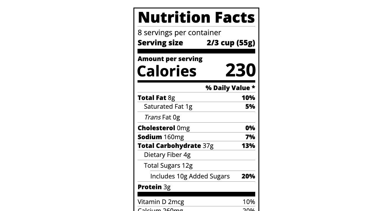 GitHub - meganriley/css-nutrition-label: FreeCodeCamp Learn Typography ...
