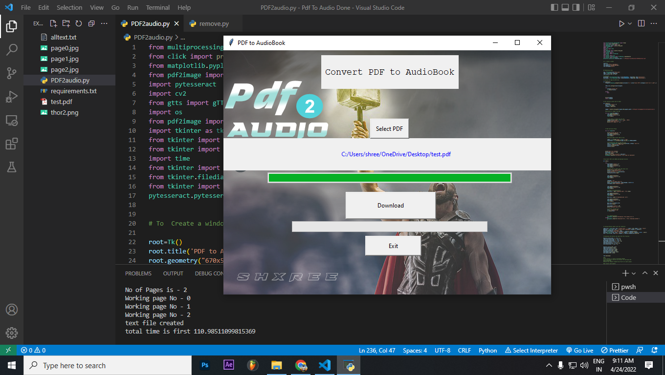 GitHub - shreenathkhadap/PDF2AudioBook: # This Project is create by Shreenath Khadap # By using ...