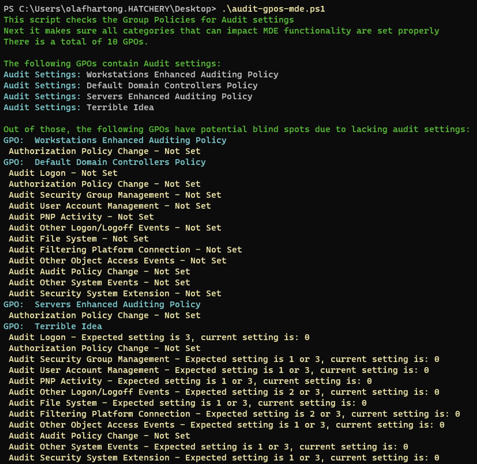 GitHub - olafhartong/MDE-AuditCheck: MDE relies on some of the Audit ...