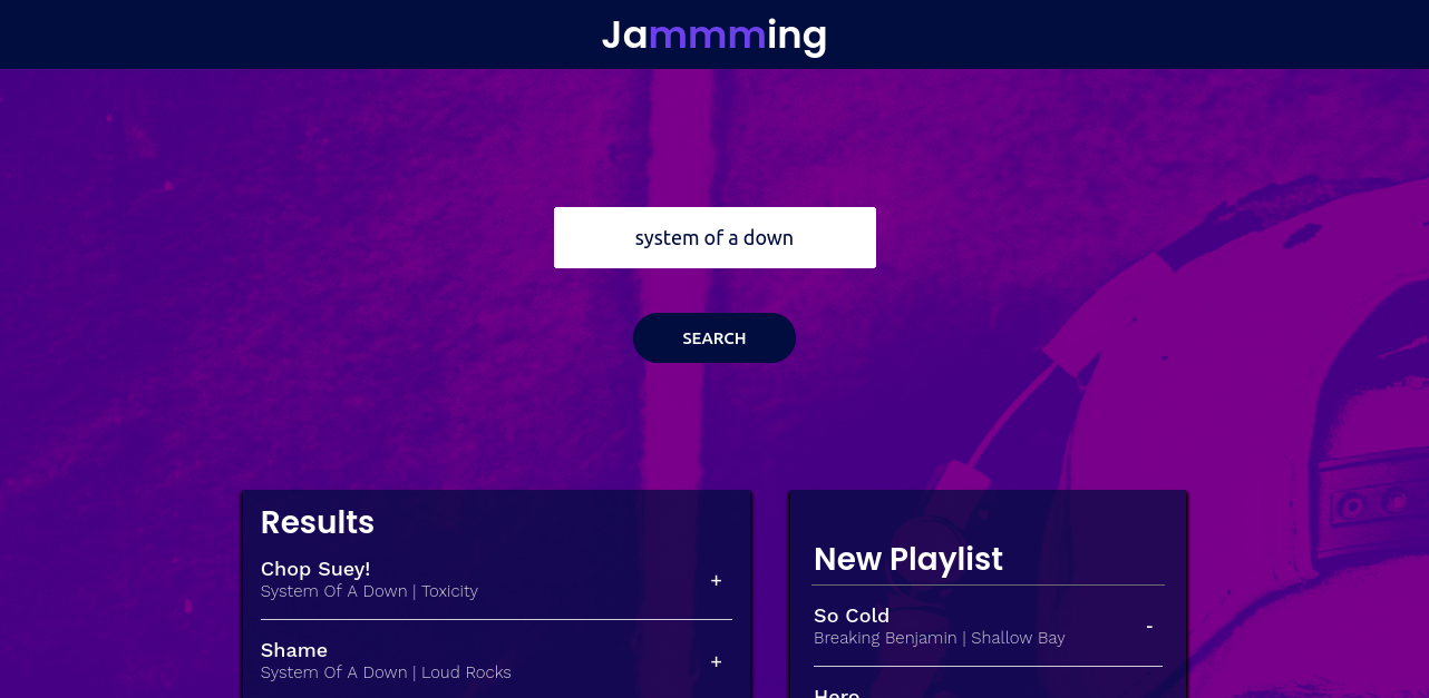 GitHub - Annastrin/codecademy-jammming: Codecademy project with Spotify API to search tracks and ...