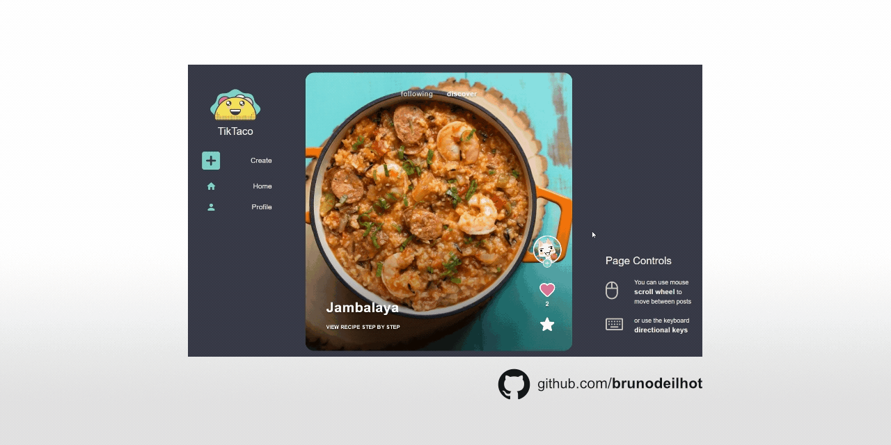 GitHub - brunodeilhot/TikTaco: Social media App for the culinary lovers, inspired by the well ...