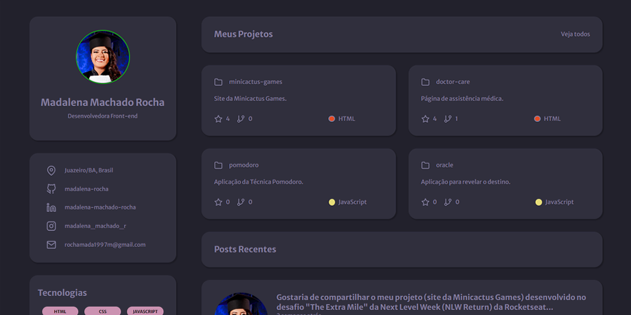 GitHub - madalena-rocha/portfolio: Desafio "Portfolio" do Discover da Rocketseat.