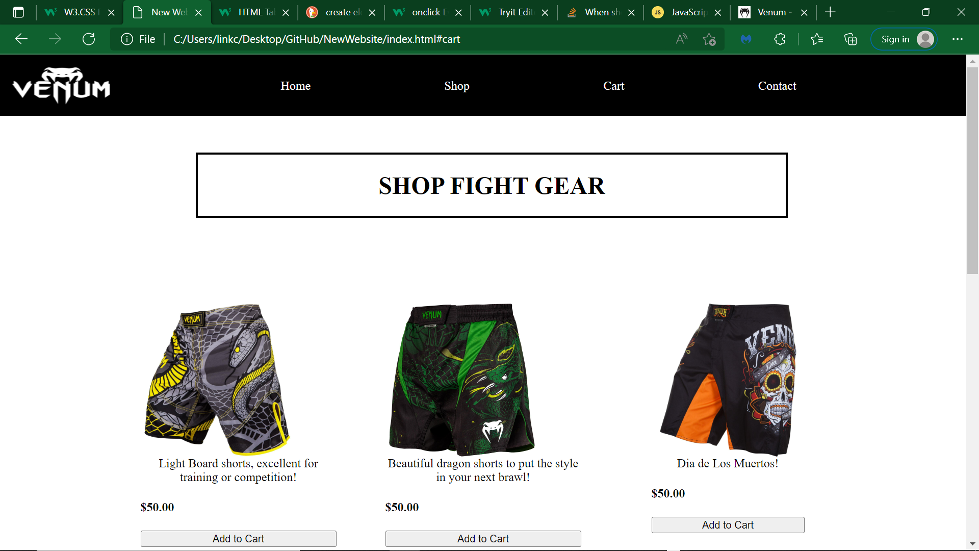 GitHub - cmlink90/venum-shopping-page