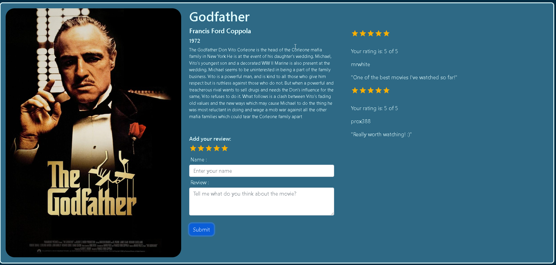 GitHub - AleksaMarjanov/Movie-review: Movie review app