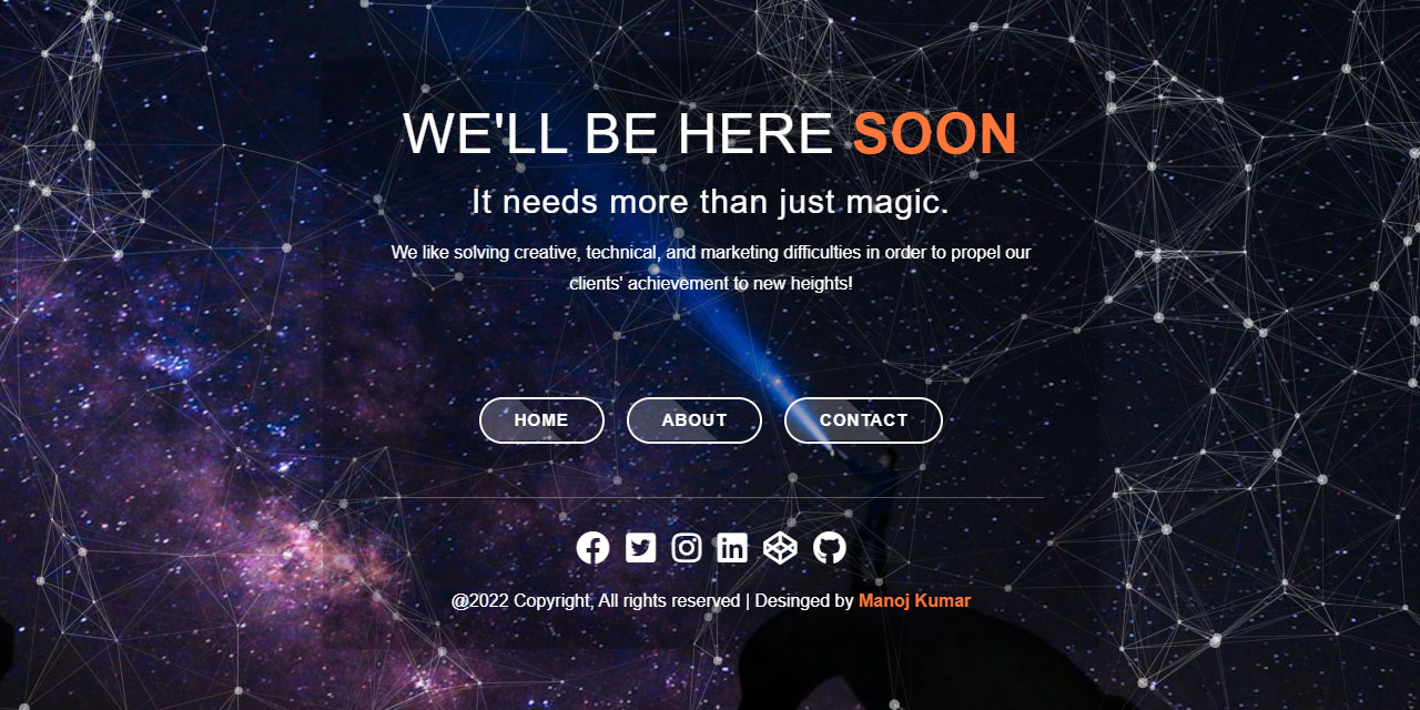 GitHub - click4manoj/coming-soon: Digital Agency | Coming Soon