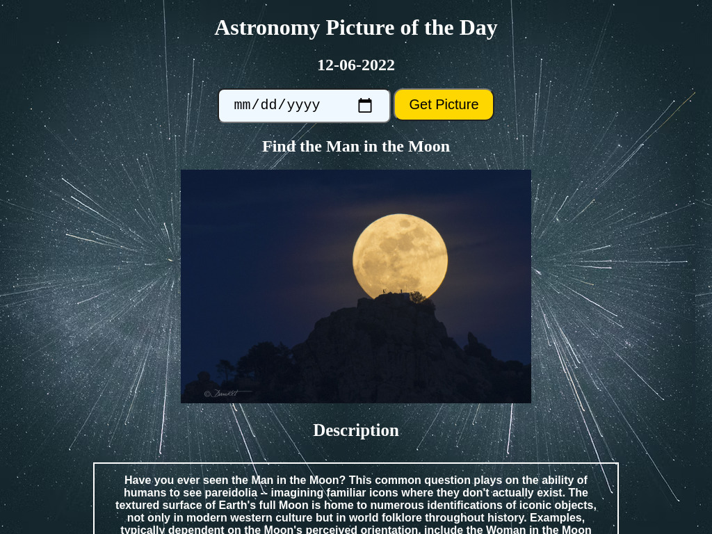 GitHub - rahulkarda/NASA-APOD: Pick a date to get the NASA Astronomy Picture of the Day for that ...