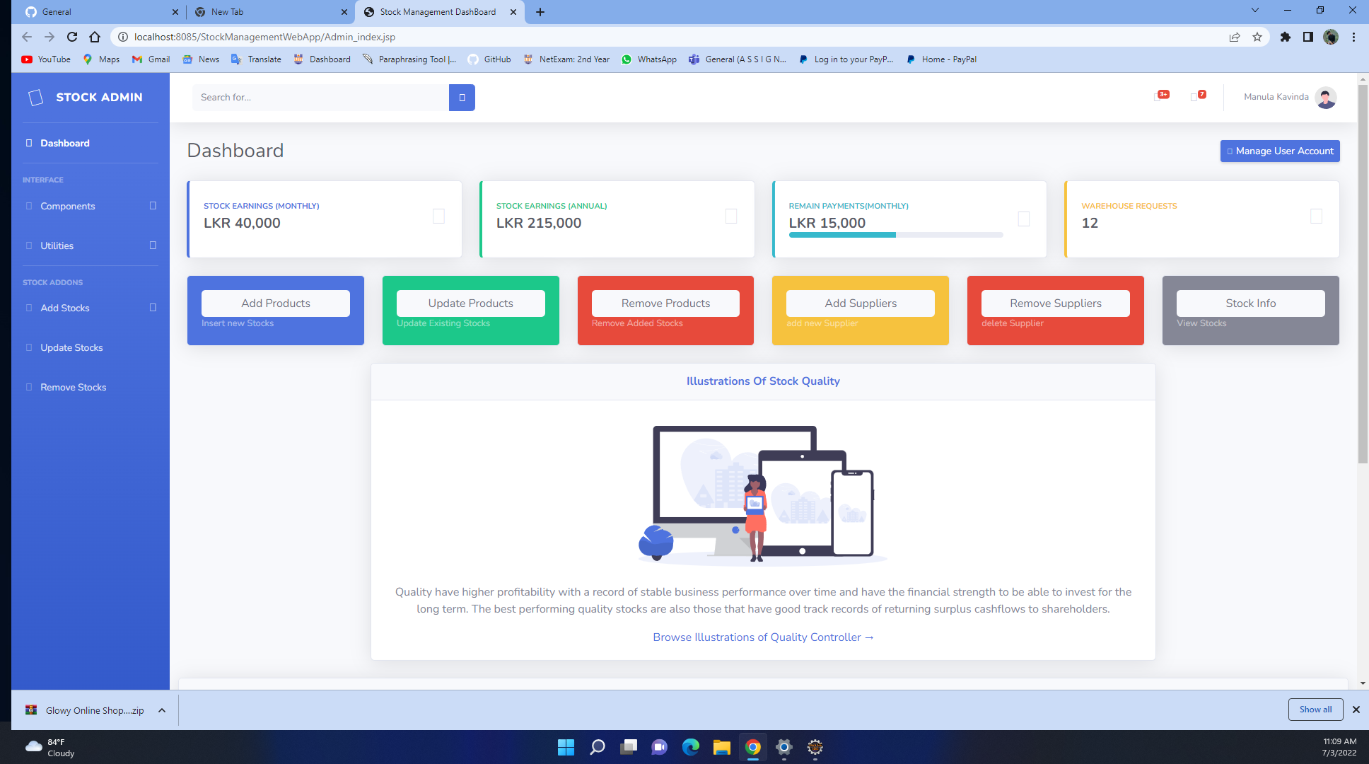 GitHub - ManulaK/Stock-Management-Web-App: SEM 1 YEAR 2 OOP Group ...