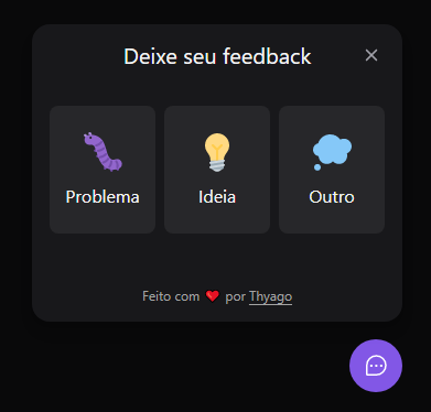 GitHub - OThyagoCarvalho/rocketseat-feedget-nlw8: Feedback widget button built with react ...