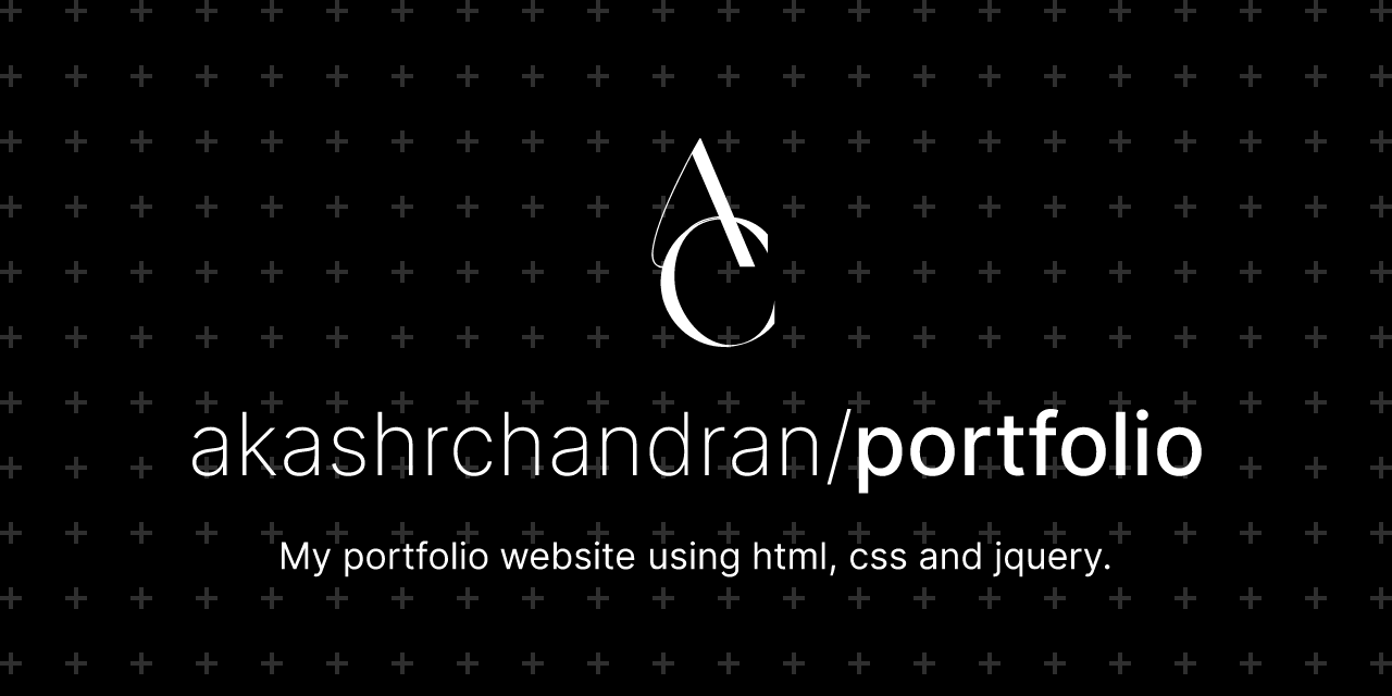 GitHub - akashrchandran/portfolio: My portfolio website using html, css ...