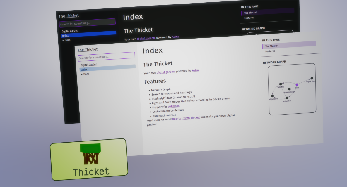 GitHub - retronav/thicket: Your own digital garden.