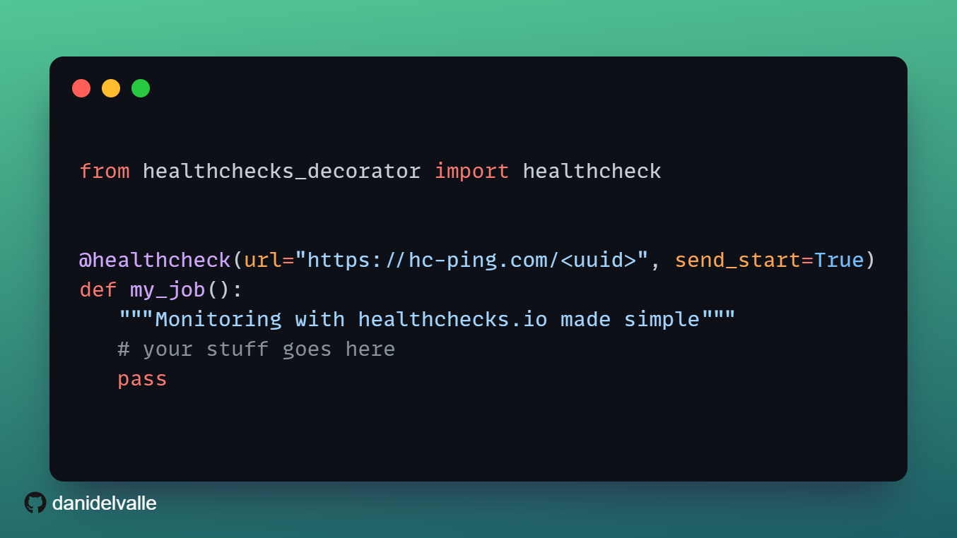 GitHub - danidelvalle/healthchecks-decorator: A simple python decorator ...