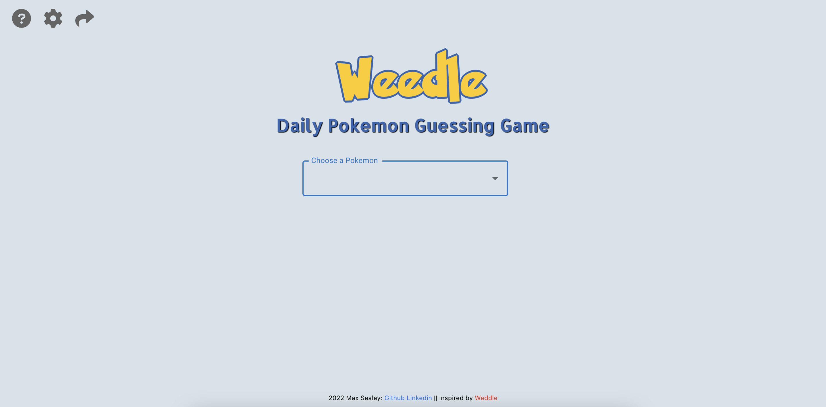 GitHub - maxsealey/weedle-game: Wordle but Pokemon, made with ReactJS & Go
