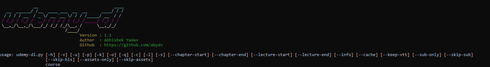 GitHub - abydv/udemy-dl: Udemy downloader Tool