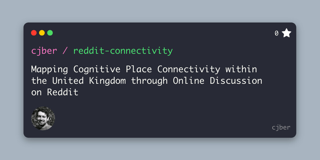 GitHub - cjber/reddit-connectivity: Mapping Cognitive Place Connectivity within the United ...