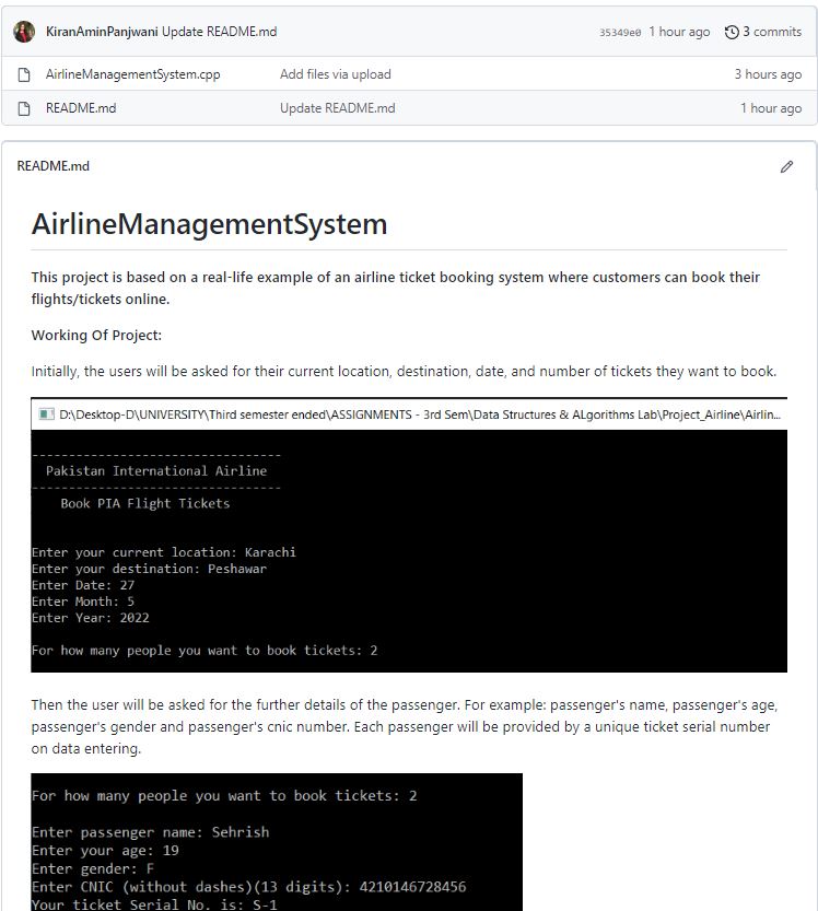 GitHub - KiranAminPanjwani/AirlineManagementSystem