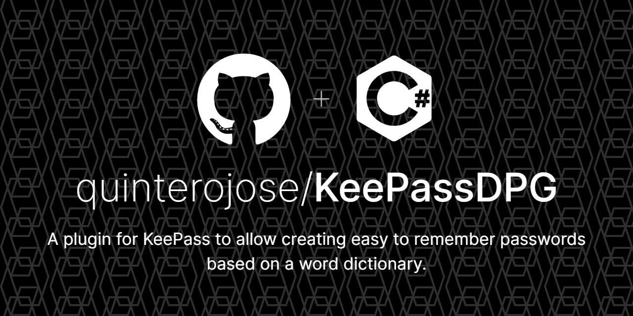 GitHub - quinterojose/KeePassDPG: A plugin for KeePass to allow creating easy to remember ...