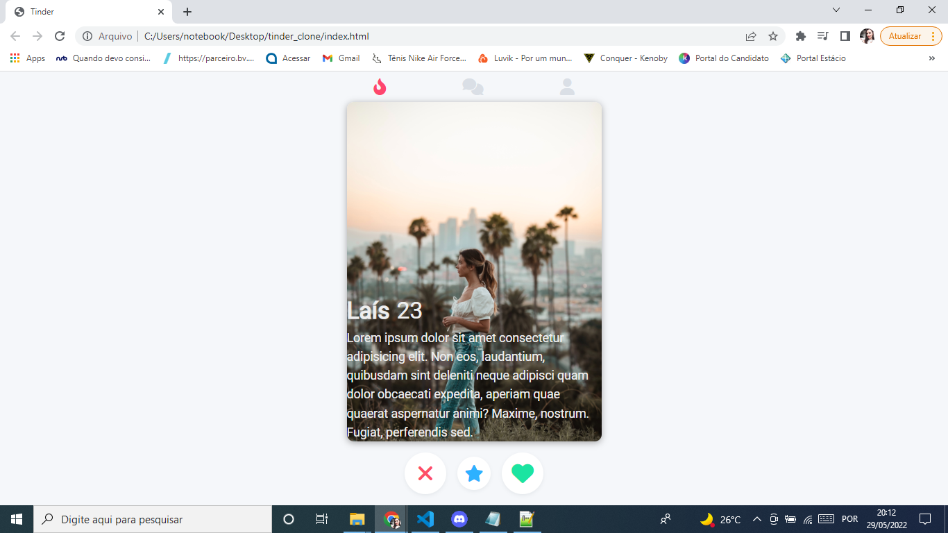 GitHub - ludmilabsantos/Clone-tinder: Projeto Imã: Clone tinder usando HTML_CSS