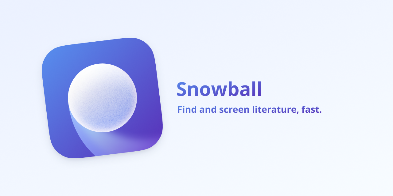 GitHub - shaunabanana/snowball: Find and filter literature, fast.
