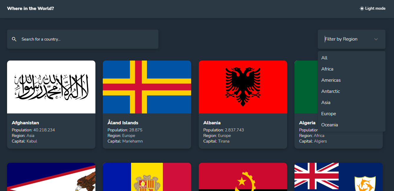 GitHub - kevinCubas/where-in-the-world: REST Countries API with color ...