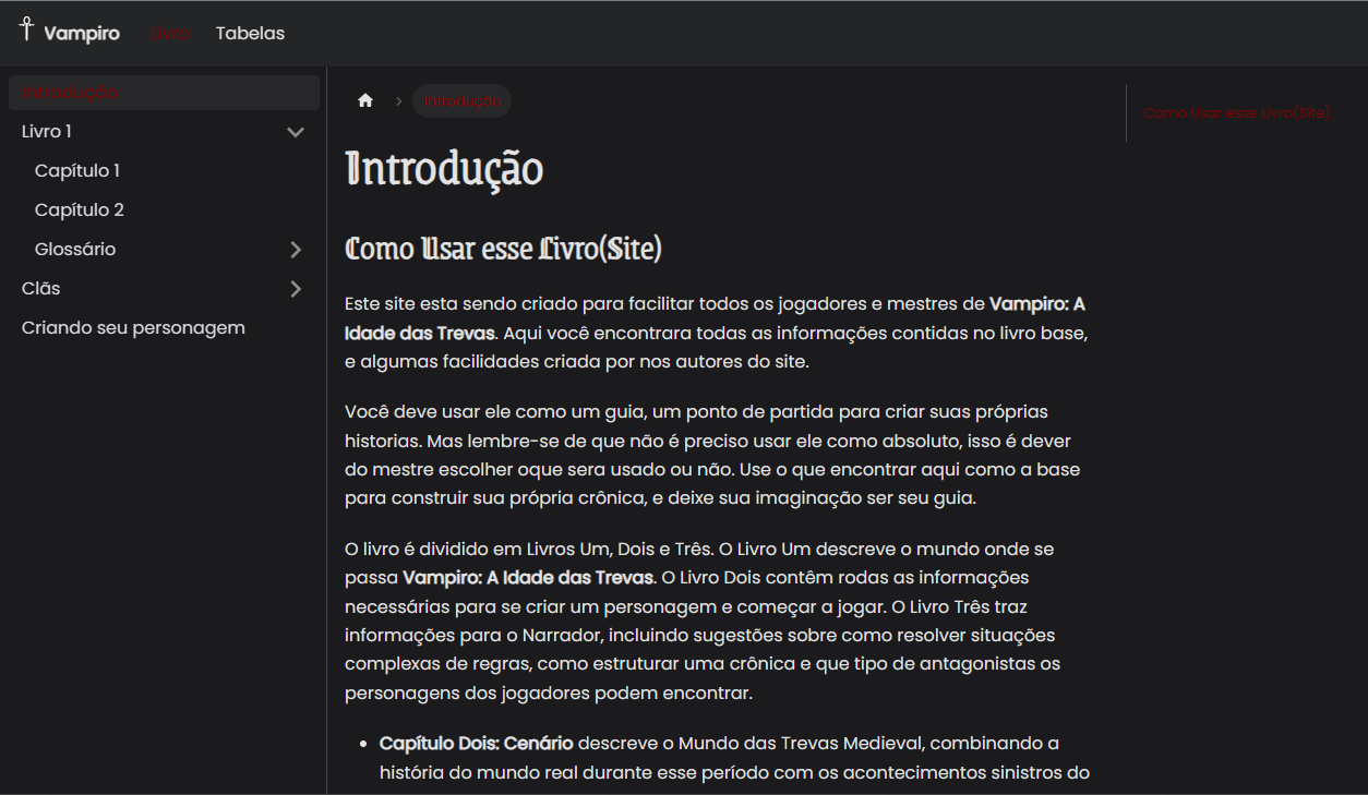GitHub - Allzon/VampiroLivro: Site-Livro do livro base de Vampiro idade das trevas, feito com o ...