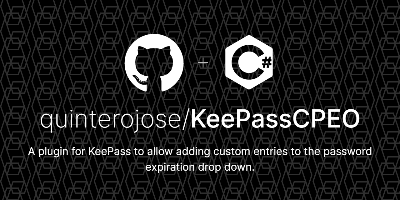 GitHub - quinterojose/KeePassCPEO: A plugin for KeePass to allow adding ...