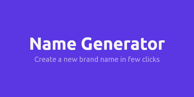 GitHub - guileal/nameGen: Create a new brand name in few seconds