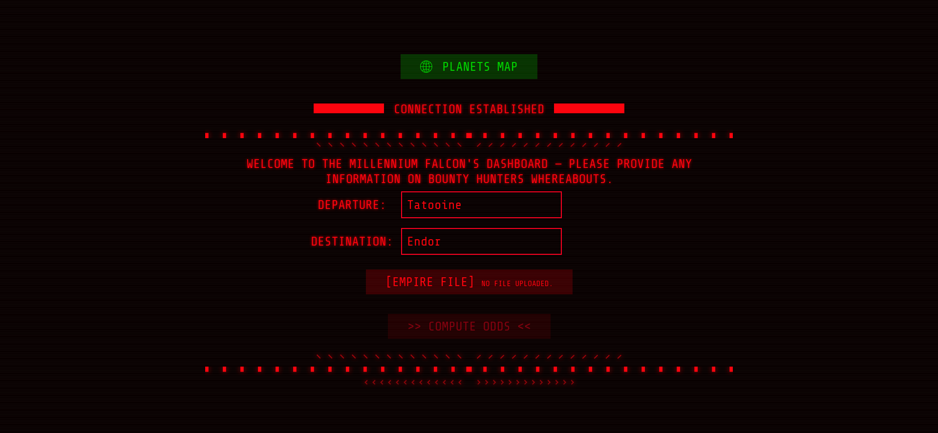 GitHub - chomelc/millennium-falcon-challenge: A web application to compute and display the odds ...