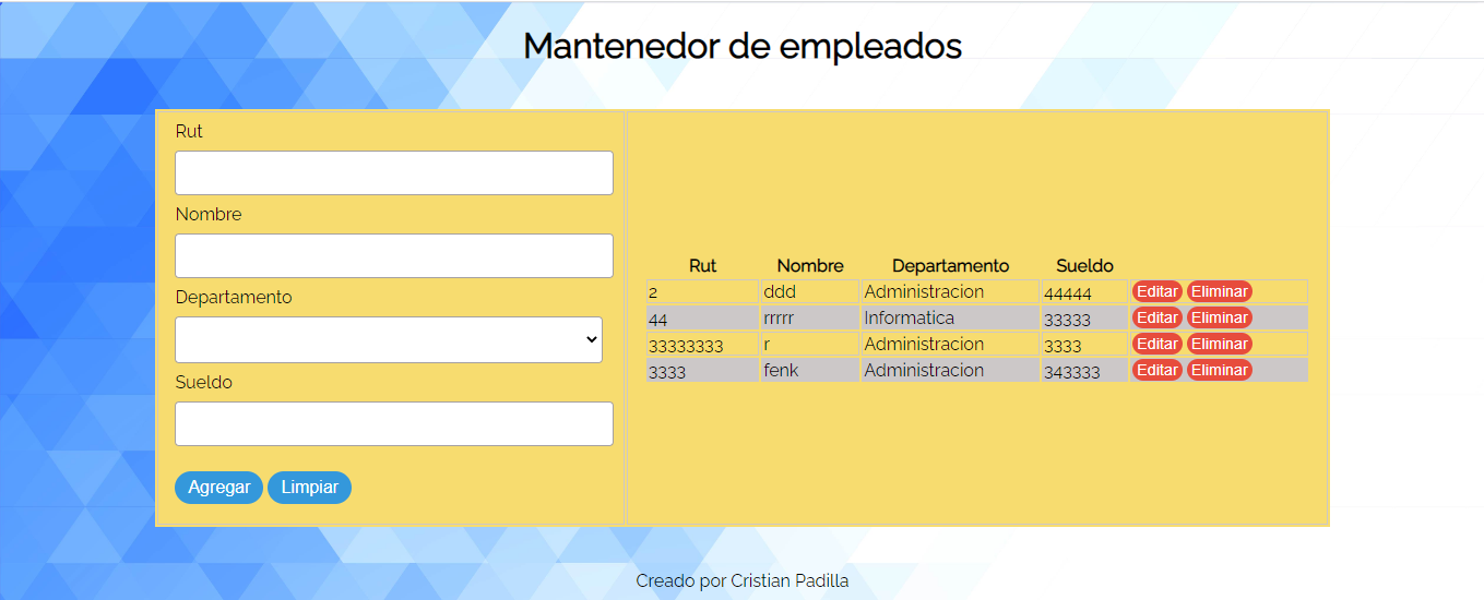GitHub - cr1stian111/mantenedor_empleados: Mantenedor que permite crear, leer, actualizar y ...