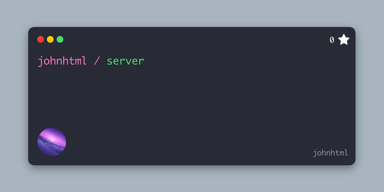 GitHub - johnhtml/server