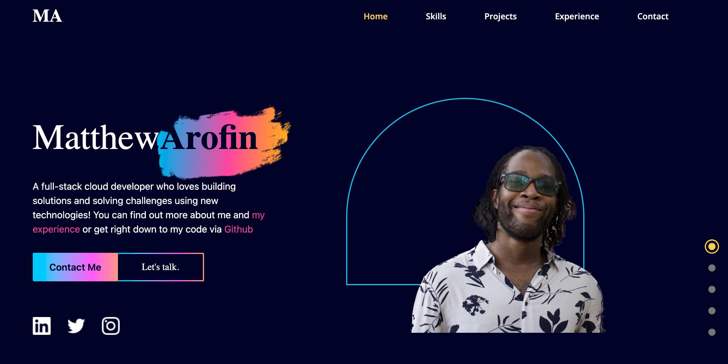 GitHub - matt-arofin/Portfolio: A personal portfolio built to showcase ...
