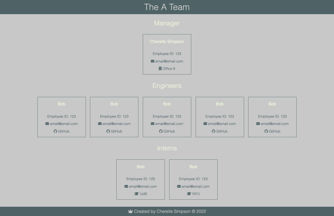 GitHub - C-Sim/team-profile-generator: Command line app that generates ...